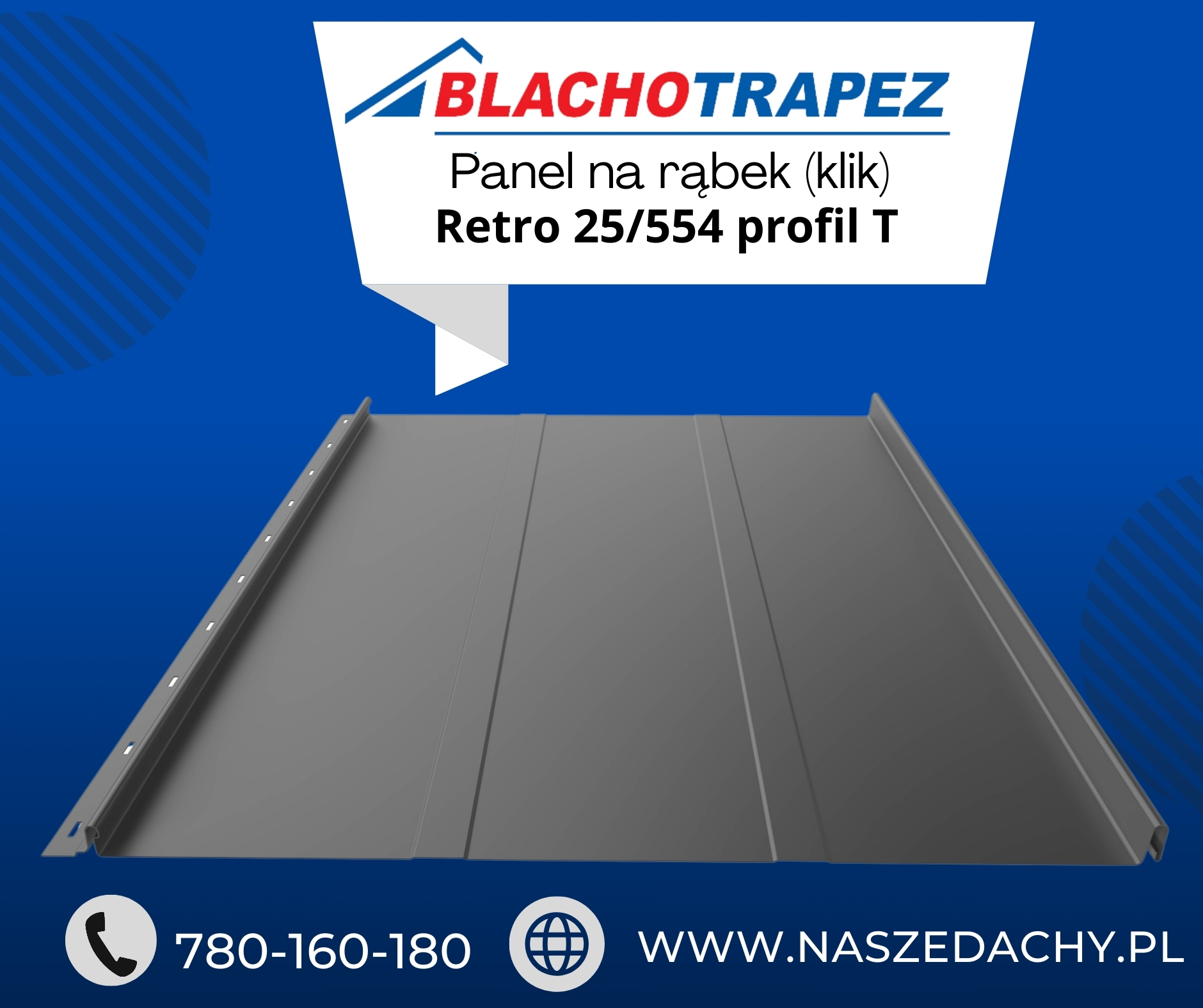 Blacha Retro 25/554 Połysk Standard – 2 przetłoczenia, klasyczny połysk